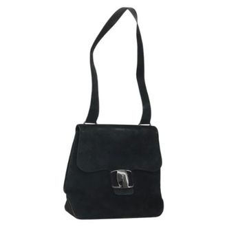 Ferragamo Sac bandouli&egrave;re en daim Pre-owned - Femme - Pre-owned - Noir - Taille: ONE Size