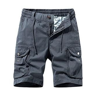 Generic Pantalon cargo pour homme - Taille normale - Poche ample - Polyvalent - En serg&eacute;, gris, 46