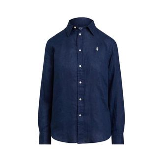 Polo Ralph Lauren Femme, Blouses et Chemises, Bleu, Taille: 36 FR Chemise Bleu Marine &agrave; Manches Longues