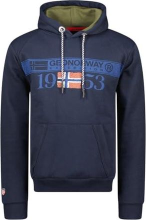Geographical Norway Fastlife Men - Sweat Capuche Poche Kangourou Homme - Sweatshirt Logo Pull Hood Hoody Chaud Manches Longues - Hommes Printemps Ete Automne Hiver (Marin