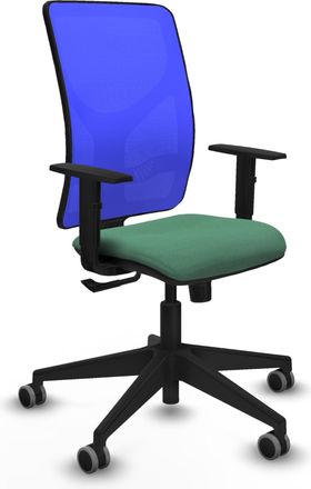 Piqueras y Crespo Gepolsterter B&uuml;rostuhl mit 1D-Armlehnen, h&ouml;henverstellbare Lendenwirbelst&uuml;tze, ausgestattet mit 3 Positionen und Schneidschaum, Blau/Smaragdgr&uuml;n