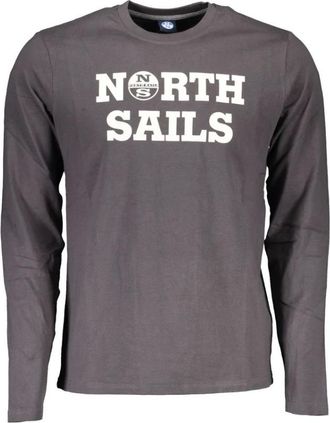 North Sails Homme, Tops, Gris, Taille: 2XL T-shirt Homme en Coton Marron avec Imprimé Nautique