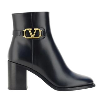 Valentino Garavani Femme, Chaussures, Noir, Taille: 39 1/2 EU Bottines en cuir avec logo V