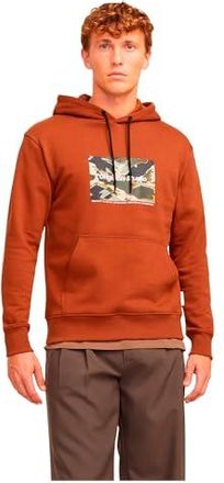 Jack & Jones Jack & Jones Sweat &agrave; Capuche imprim&eacute; pour Homme, Marron, XL