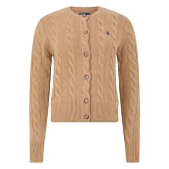 Polo Ralph Lauren Femme, Pulls, Beige, Taille: 42 FR Cardigan &agrave; torsades