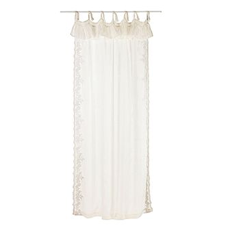 Loberon Gardine Denise, Zarte Stickerei & Romantische Spitze,Transparentes Batist-Gewebe, Vintage-Charme, Vorhang, Fensterdekoration, Sichtschutz, Leinen, Cre