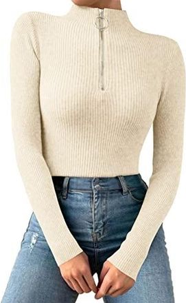 Generic sous Pull Femme Haut Thermique Femme sous Pull Thermique Femme Doux Glamour D&eacute;bardeur Thermique Col Demi Haut en Polaire Allemande Chaleur Intense pou