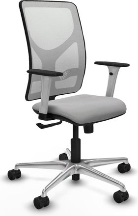 Piqueras y Crespo B&uuml;rostuhl, grau und wei&szlig;, mit wei&szlig;en und schwarzen Armlehnen, h&ouml;henverstellbare Lendenwirbelst&uuml;tze, ausgestattet mit 3 Positionen und Schneideschaum, 