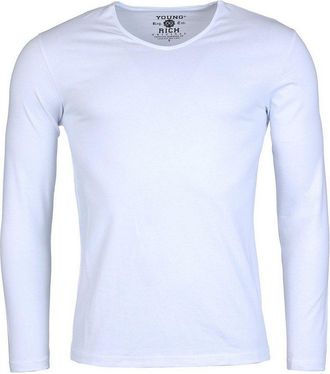 Young & Rich Langarmshirt Herren Uni Basic Longsleeve V-Ausschnitt Unterziehshirt 2001 5er Pack (5er-Pack, 5-tlg., 5er-Pack) V-Ausschnitt unifarben langarm slim fi