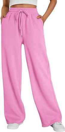 Generic Pantalon noir pour femme 2024 automne/hiver taille haute &eacute;lastique ample pantalon sanitaire d&eacute;contract&eacute; jambe large pantalon de sport extensible panta