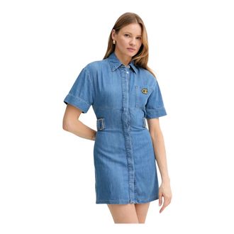 Liu Jo Robe chemise courte ceintur&eacute;e - Femme - Robes - Bleu - Taille: 36 FR