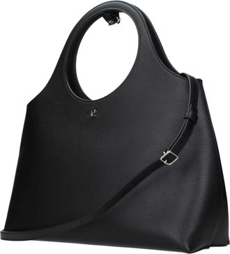 Courr&egrave;ges Leather Shoulder Bag - Black