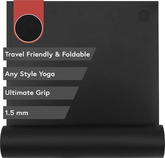 Manduka GRP Adapt Reise-Yogamatte, 180,3 x 61 cm, faltbar und reisefreundlich, ultimativer Halt, schwei&szlig;bereit f&uuml;r jeden Yoga-Stil, 180,3 x 61 cm, Karbonschwa
