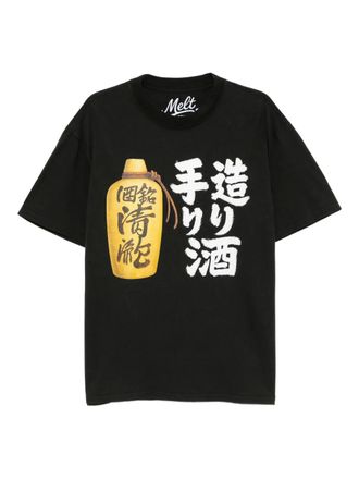 Melt T-Shirt mit grafischem Print - Schwarz