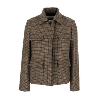 P.A.R.O.S.H. Check Cropped Blazer - - Jackets - Damen - Beige - M