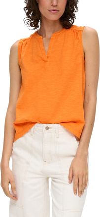 s.Oliver &Auml;rmelloses Shirt mit Tunika-Ausschnitt und Garment Dye