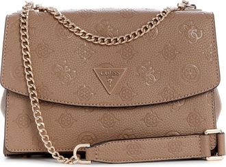 Guess Schultertasche Umh&auml;ngetasche Cresidia II Convertible Xbody Flap Bag Dark Taupe Logo