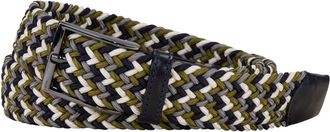 Tom Rusborg Elastischer Flechtg&uuml;rtel mit Leder-Details im Farbmix in
