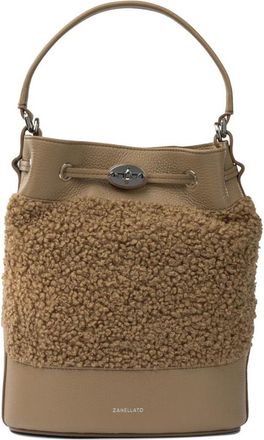 Zanellato Femme, Sacs, Brun, Taille: ONE Size Sac à main marron avec bordure en cuir