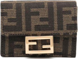 Fendi Portemonnaie mit FF-Muster - Braun