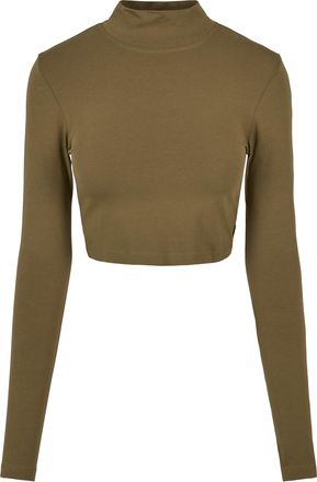 Urban Classics Damen Ladies Organic Cropped Turtelneck Longsleeve T-Shirt, tiniolive, 4XL