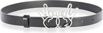 Chanel Crystal Peace Sign Emoji Belt 65/26