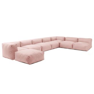 Oviala Ecksofa, modular, 8-Sitzer, Puderrosa - Mixi