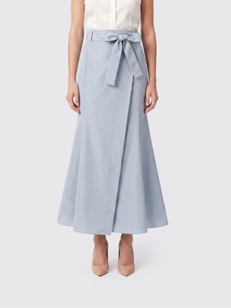 Pinko Jupe midi portefeuille &eacute;vas&eacute;e en taffetas avec taille haute et ceinture &agrave; nouer