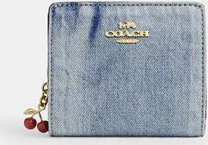 Coach Portemonnaie Aus Loved-Denim Mit Druckverschluss Und Anh&auml;nger