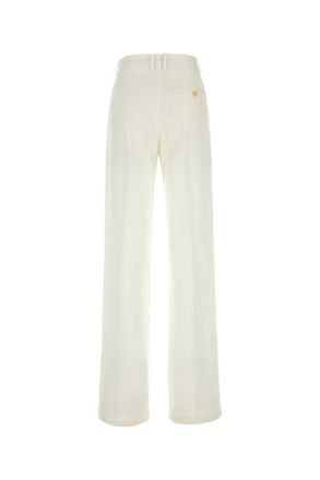 Stella McCartney Womens White Viscose Wide-Leg Pant Cream T: Pantaloni Trousers