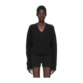 Rick Owens Pull &agrave; col en V - Femme - Pulls - Noir - Taille: 42 FR