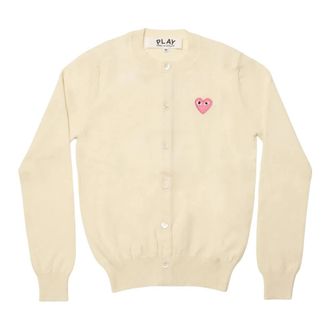 Comme Des Gar&ccedil;ons U Rundhals-Strickjacke - - Knitwear - Damen - Beige - S