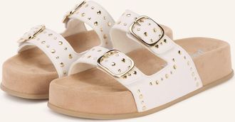 Paul Green Plateau-Pantoletten Mit Nieten weiss