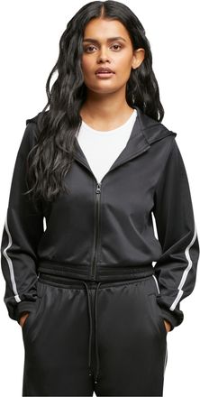 Urban Classics Damen Sweatjacke Ladies Cropped Track Jacket, kurze Trainingsjacke mit Kapuze f&uuml;r Damen, Gr&ouml;&szlig;en XS - 5XL