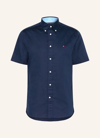 Tommy Hilfiger Kurzarm-Hemd Regular Fit Mit Leinen blau