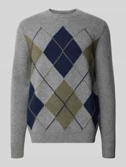 Christian Berg Regular Fit Strickpullover mit Karomuster