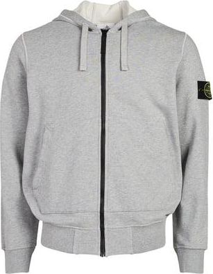 Stone Island Sweat zip &agrave; capuche en coton