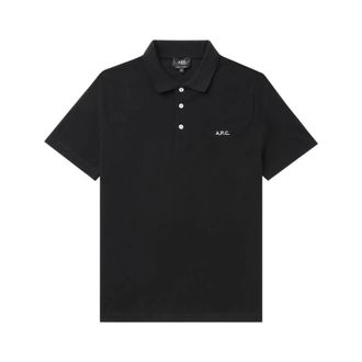A.P.C. Schwarzes Polo-Shirt mit gesticktem Logo - - Tops - Herren - Schwarzk - XS