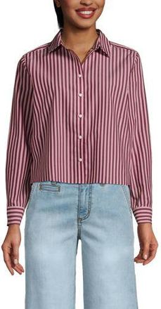 Lands End Kurze, bügelfreie Hemdbluse in Kastenform, Damen, Größe:40-42 regular, Orange, Baumwolle, by Lands End