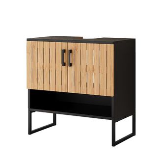 Vicco Waschbeckenunterschrank Bambus Vayra 60x66x33 cm - Unterschrank f&uuml;r das Badezimmer, Passt zu vielen Einrichtungsstilen - von modern bis klassisch