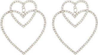 8 by YOOX DOUBLE HEART RHINESTONES EARRINGS