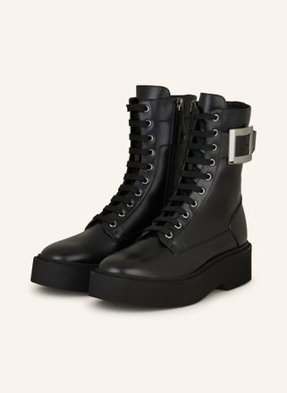 Roger Vivier Schn&uuml;rboots Viv schwarz