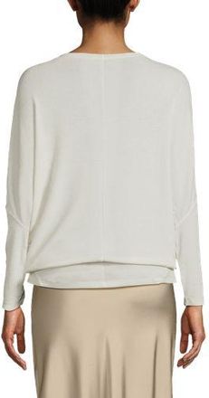 Lands End Shirt mit Fledermausärmeln aus softem Viskosemix, Damen, Größe:40-42 regular, Weiß, Viskose-Mischung/Polyester-Mischung, by Lands End