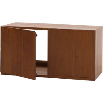 Hhg Neuwertig] Teak-Waschbeckenunterschrank HHG 757, Waschtisch, hochwertiges B-Grade-Teak (Kernholz, 20-30 Jahre), 40x80x40cm