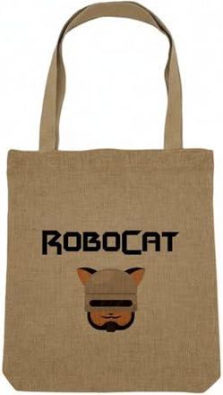 Fabulous Sac Shopping Tote Bag Aspect Lin - Robocat Anime Parodie Film Series - Sac de Courses Toile Epaisse 360g Beige Naturel Cabas Port&eacute; Epaule Solide Impri