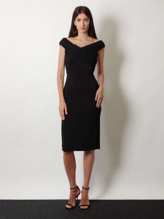 Dolce & Gabbana Womens Fitted Organzino Cr&ecirc;pe Dress Black Viscose