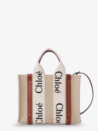 Chlo&eacute; Woody linen and leather Tote Bag - CHLOE - gender_Woman