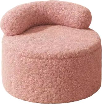 Generic Pl&uuml;sch-Fu&szlig;hocker Mit Stauraum, Runder Schuhwechselhocker Mit R&uuml;ckenlehne, Multifunktionaler Sofahocker, Dekorativer Fu&szlig;hocker/Make-up-Hocker, Geeignet