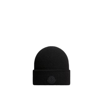 Moncler Moncler Bonnet En Cachemire &Agrave; Logo, Homme, Noir, Taille: Uni