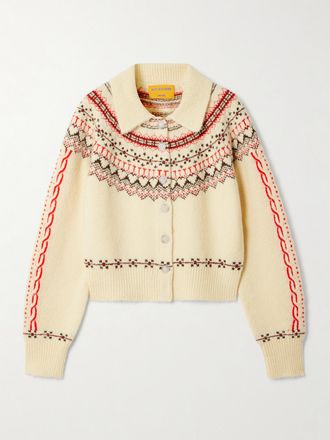 Guest In Residence Cardigan En Laine Et Cachemire Mélangés Jacquard Cloud Chalet - Jaune